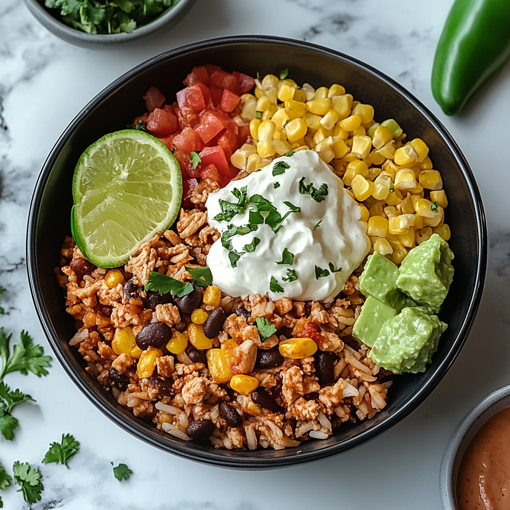 Healthy Turkey Taco Rice Bowl - TellMeal
